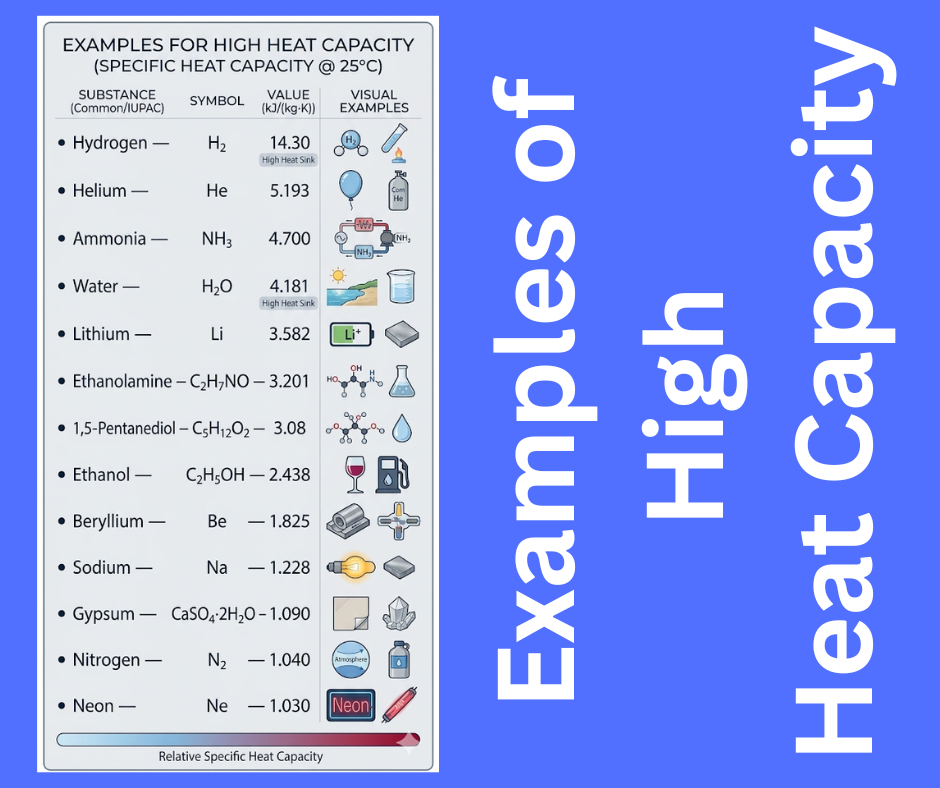 Examples of High Heat Capacity: Top Materials and Elements
